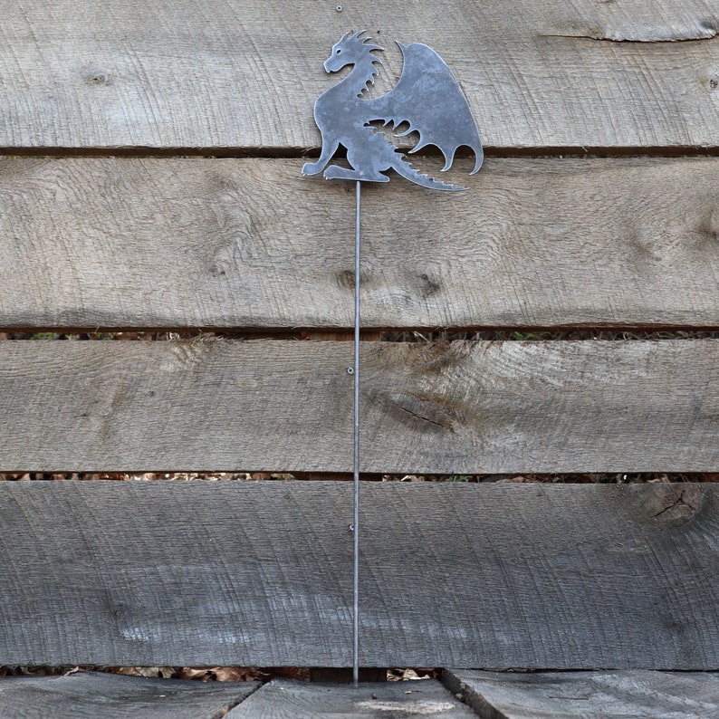 Ships in 2 Days Metal Dragon Garden Stake Steel Gardening | Etsy