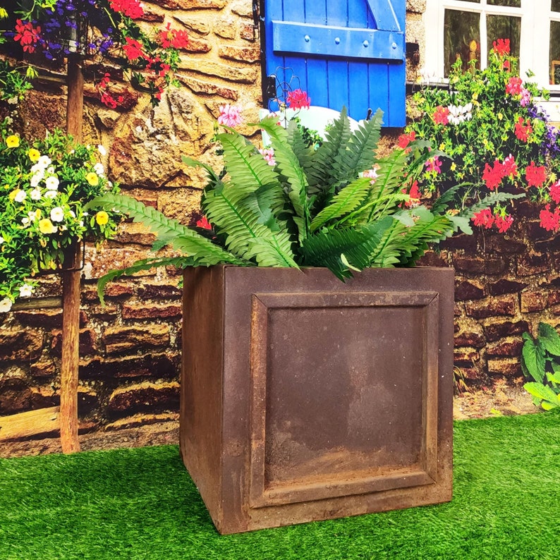 Metal Planter With Detailed Frame - Outdoor Planters - Large Planter ...