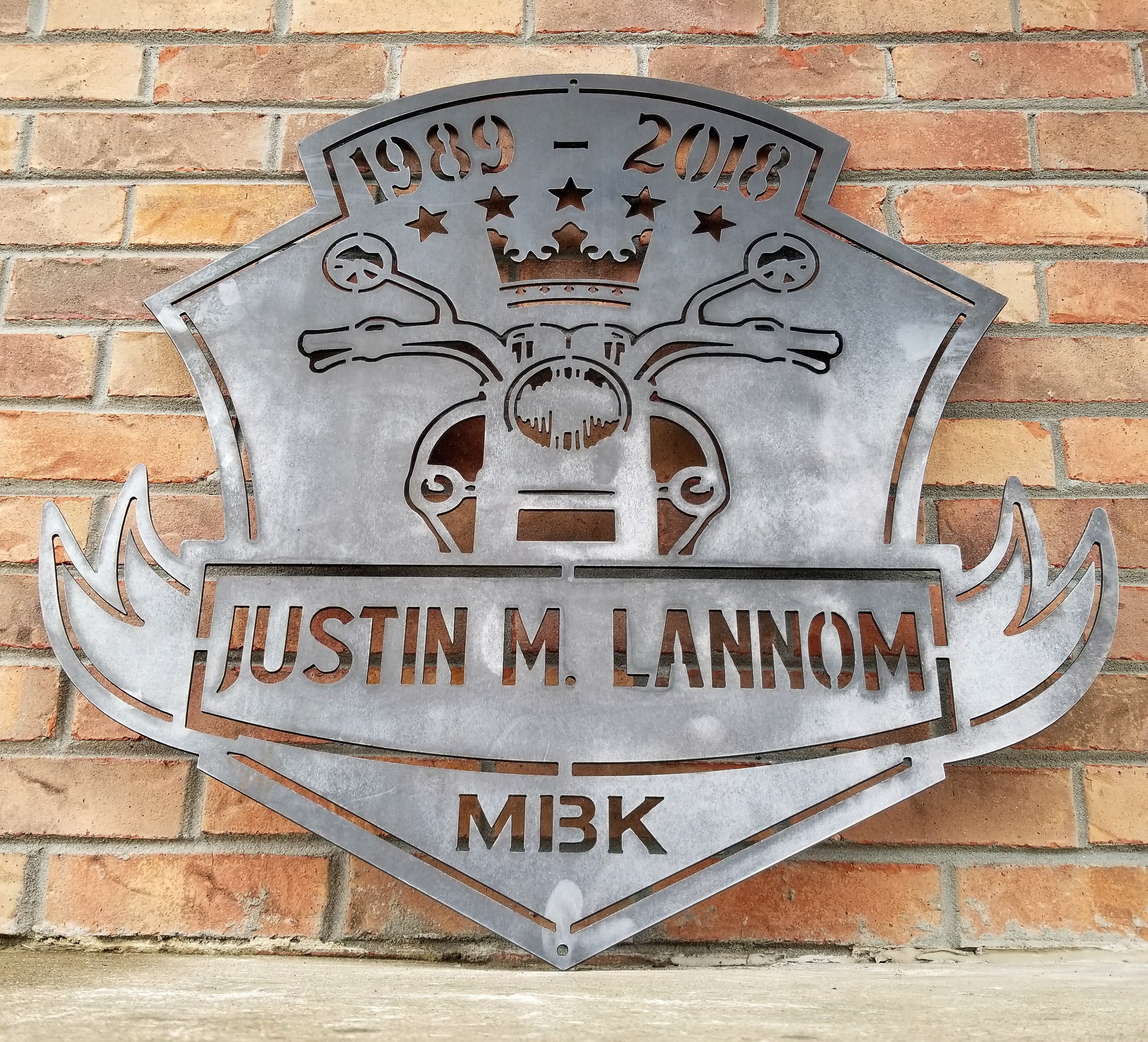 Metal Motorcycle Memorial Custom Biker Metal Sign Plaque | Etsy