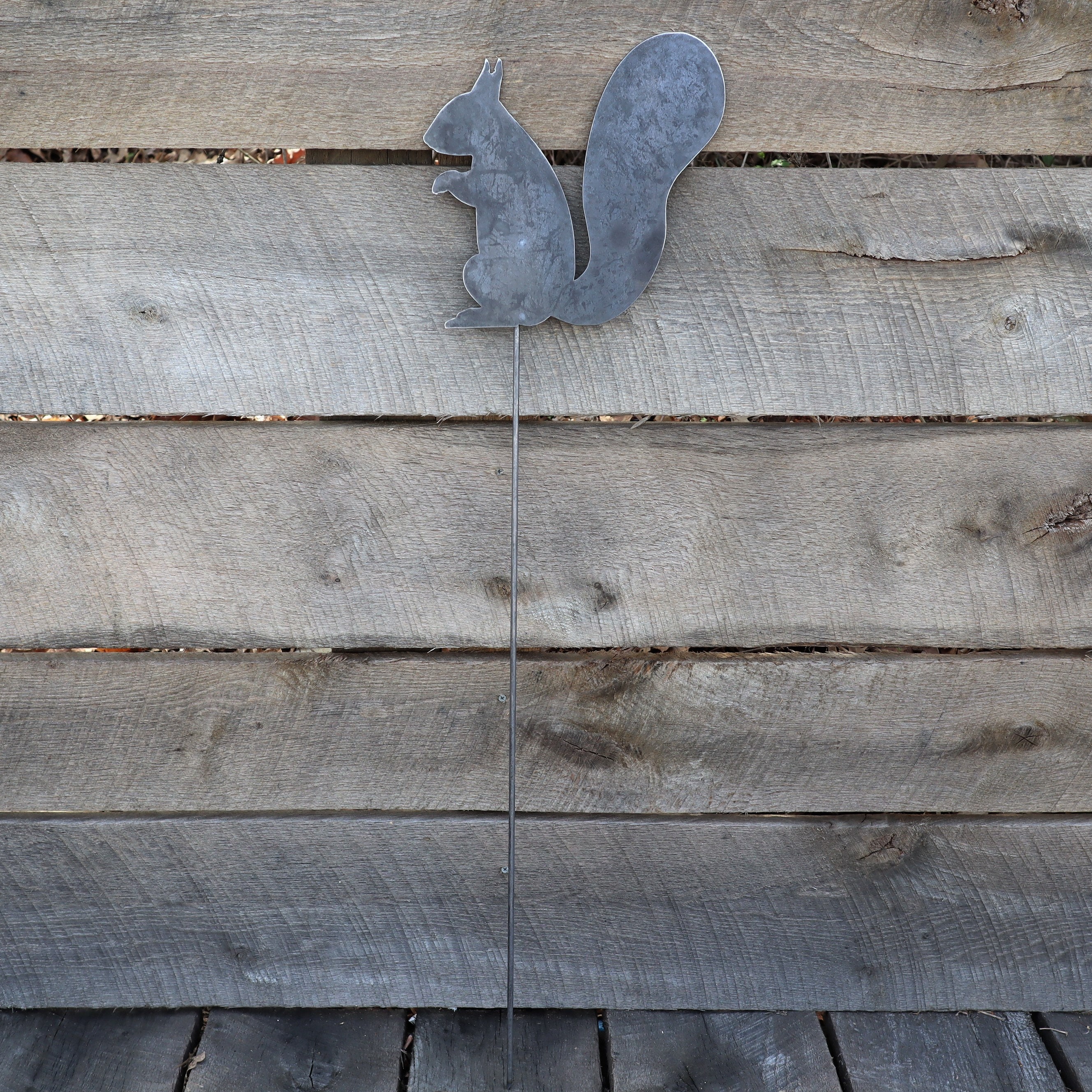 Metal Squirrel Garden Stake | Steel Yard Art Marker, Spring Decor - Etsy
