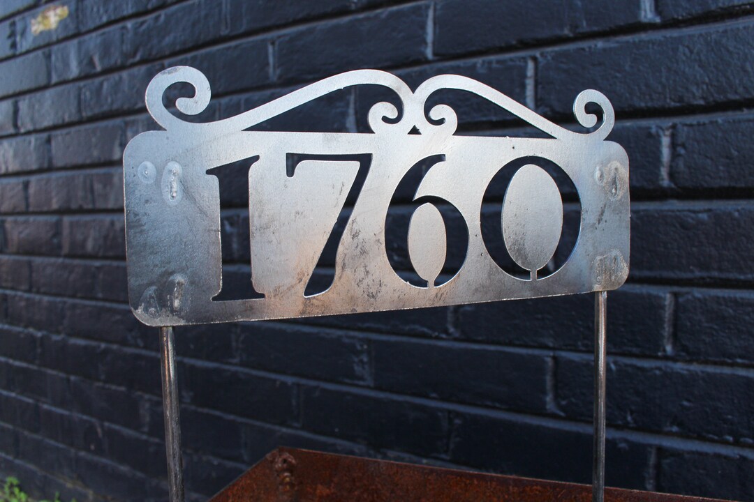 Personalized Address Stake - Custom House Number - Address Sign - Metal ...