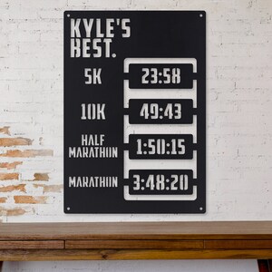 Running Milestone Sign - Personal Best Record Tracker - 3K, 5K, Half ...