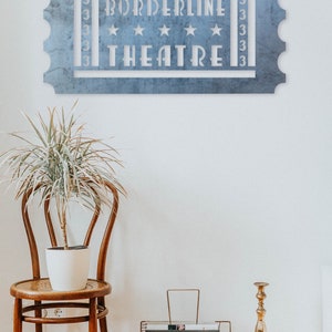 Personalized Movie Ticket Metal Sign - Custom Home Theater Sign ...