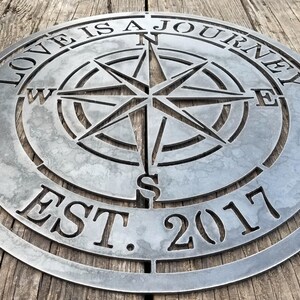 Personalized Compass Rose Metal Sign - Personalized Wedding Gift ...