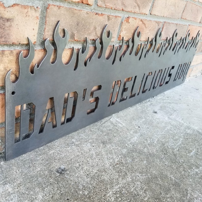 Personalized Metal Dad BBQ Sign Barbeque Barbecue Smoker | Etsy