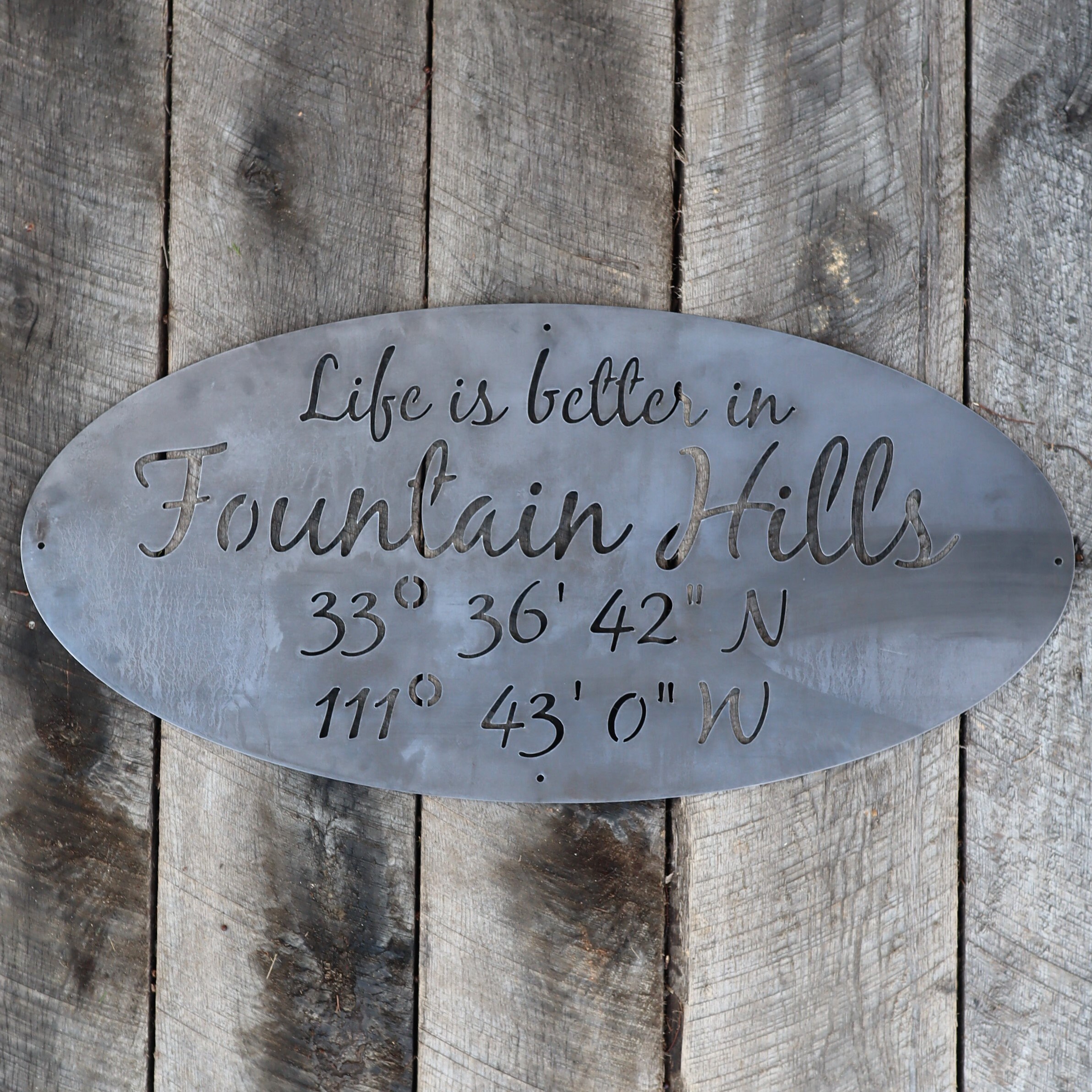 Personalized Metal Coordinates Sign Custom Address Metal | Etsy