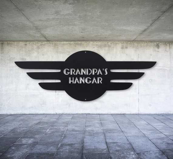 Personalized Metal Hangar Sign Aviation Decor Airplane - Etsy