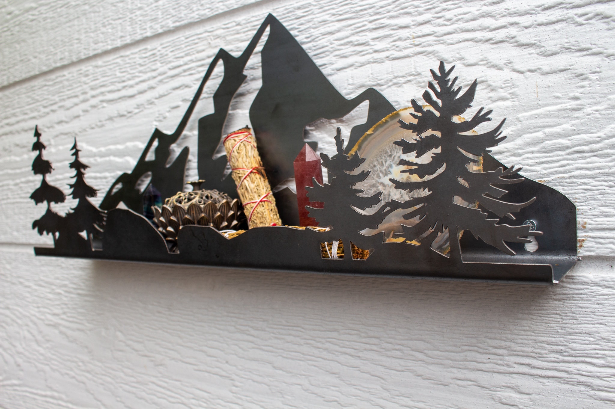 Floating Metal Mountain and Trees Shelf 3D Floating Shelf - Etsy