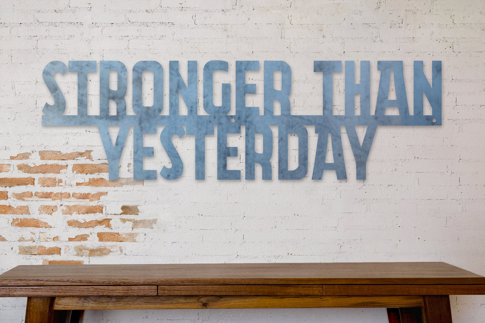 Stronger Than Yesterday Motivational Metal Quote Sign - Etsy