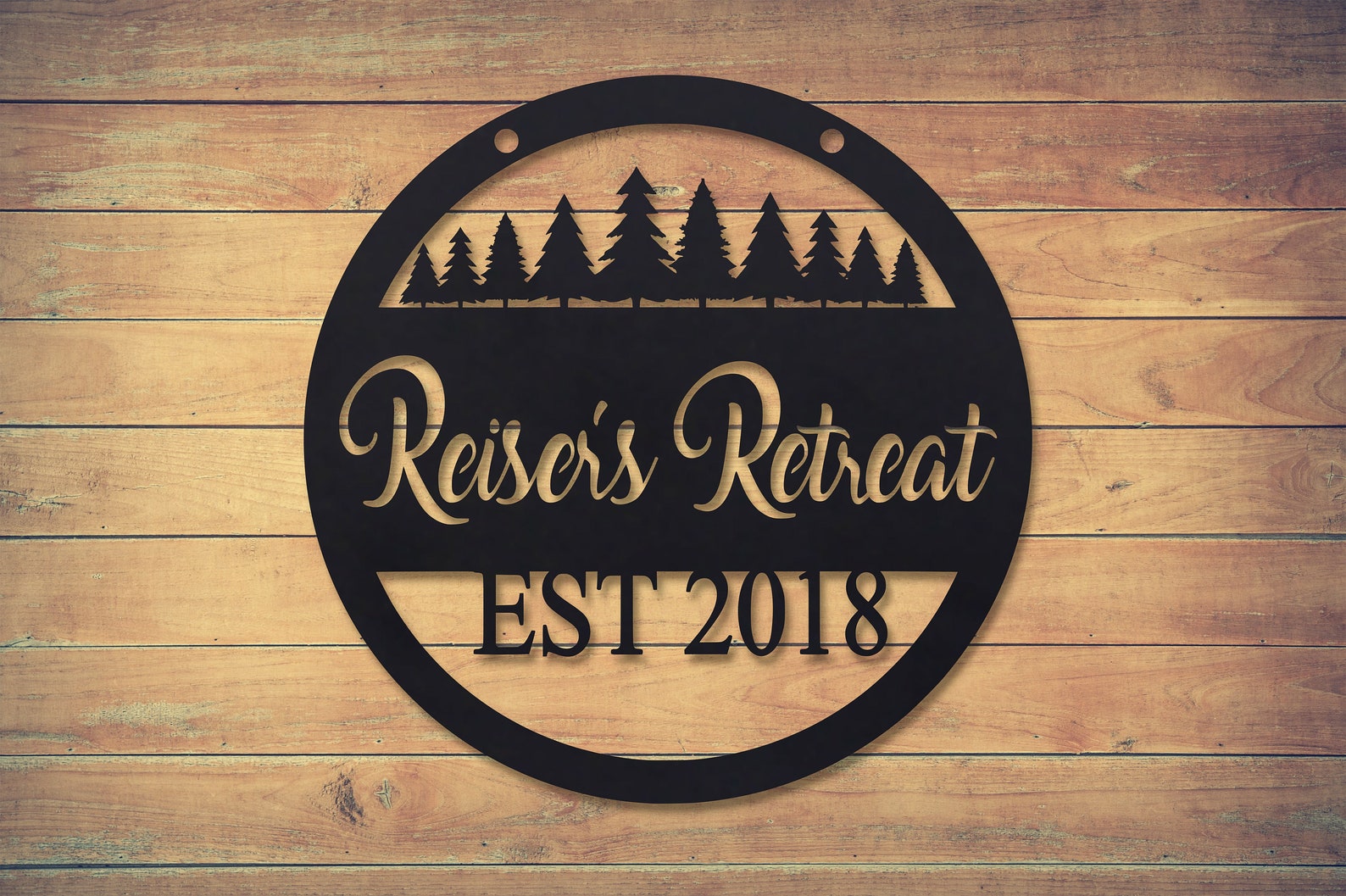 Scenic Alpine Round Sign - Custom Metal Sign - Personalized ...