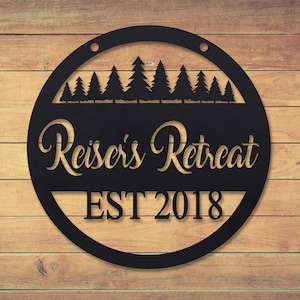 Scenic Alpine Round Sign - Custom Metal Sign - Personalized ...