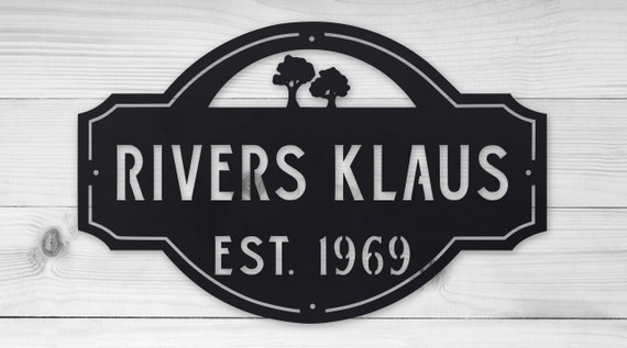 Personalized Vintage Metal Outdoor Sign Custom Established | Etsy