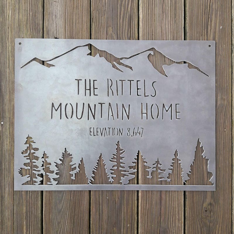Metal Yard Signs Mountain - Etsy