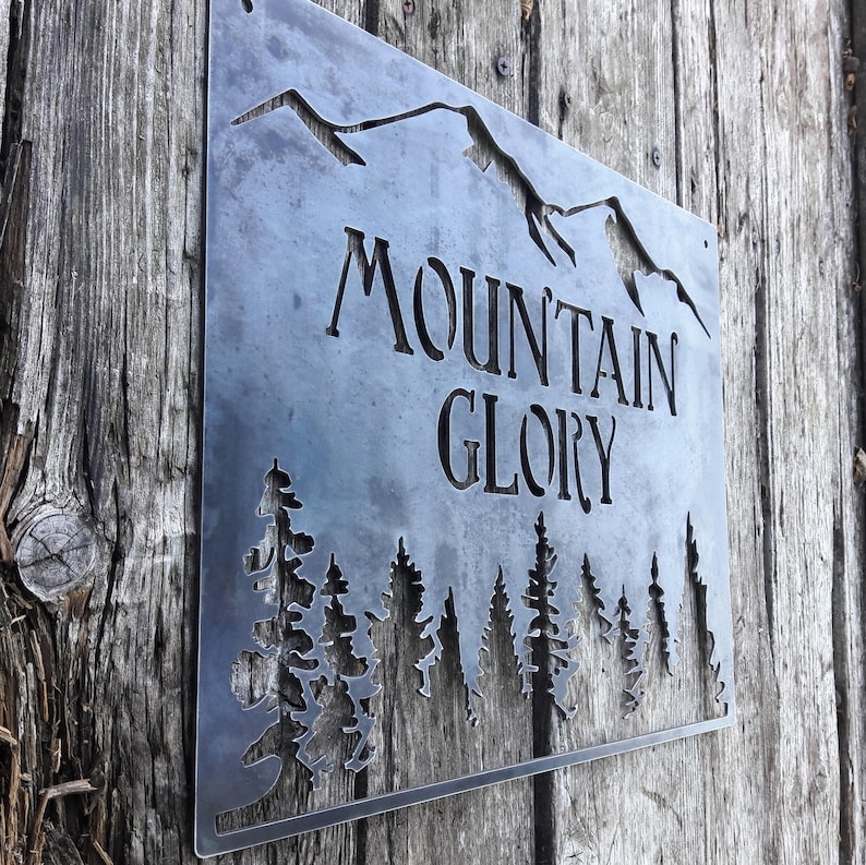 Personalized Metal Mountain Sign Mountain Home Metal Sign | Etsy