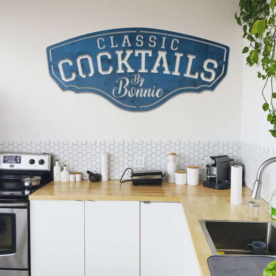 Personalized Classic Cocktails Metal Bar Sign Personalized | Etsy