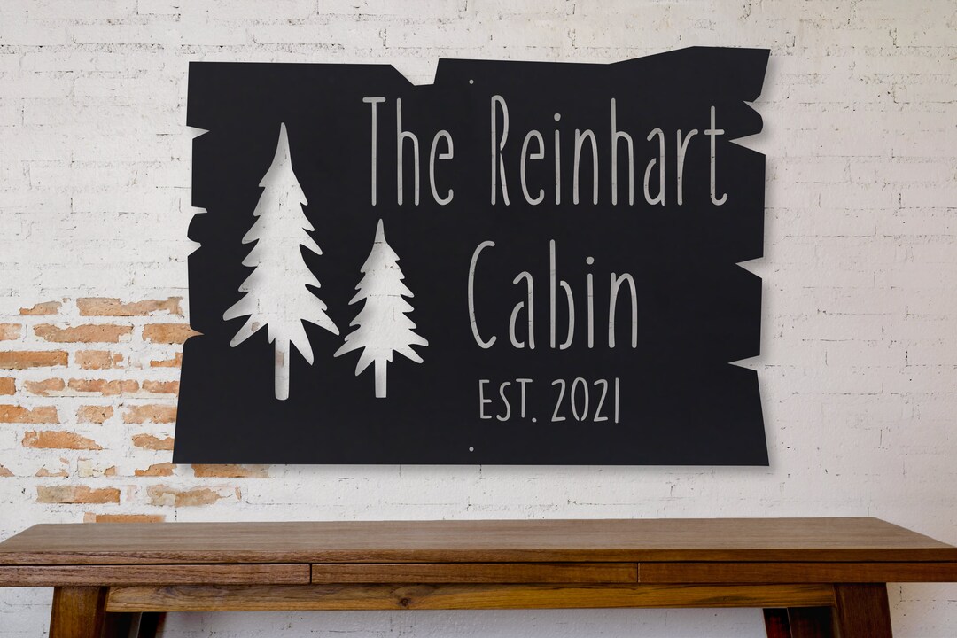 Personalized Metal Cabin Sign Mountain Cabin Established Date Wall Art ...