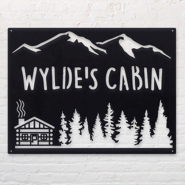 Rustic Metal Cabin Sign - Etsy