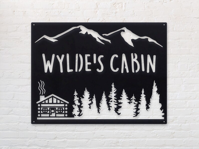 Personalized Custom Rustic Metal Cabin Sign - Mountain Home Wall Decor ...