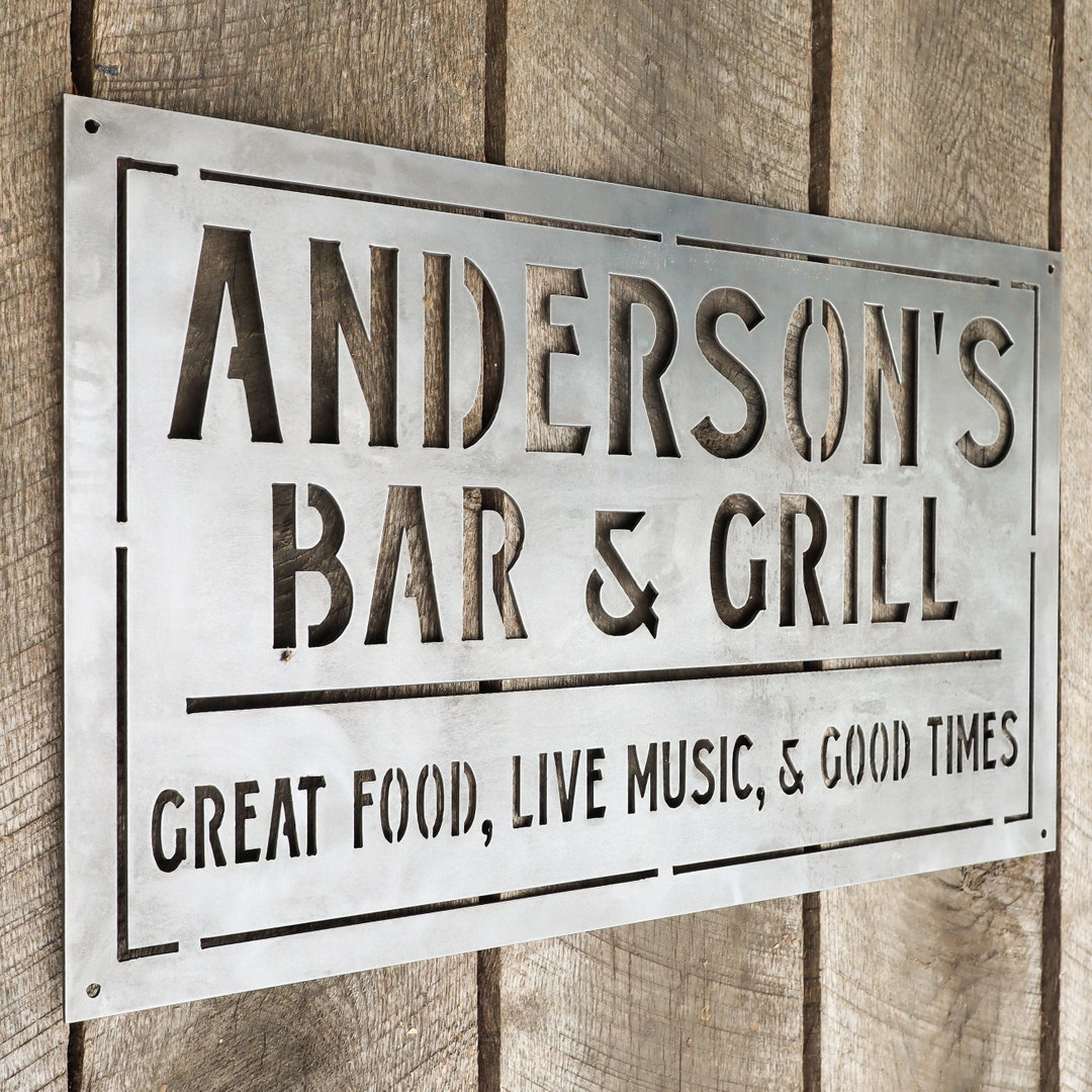 Metal Signs Personalized Family Bar and Grill Sign - Etsy