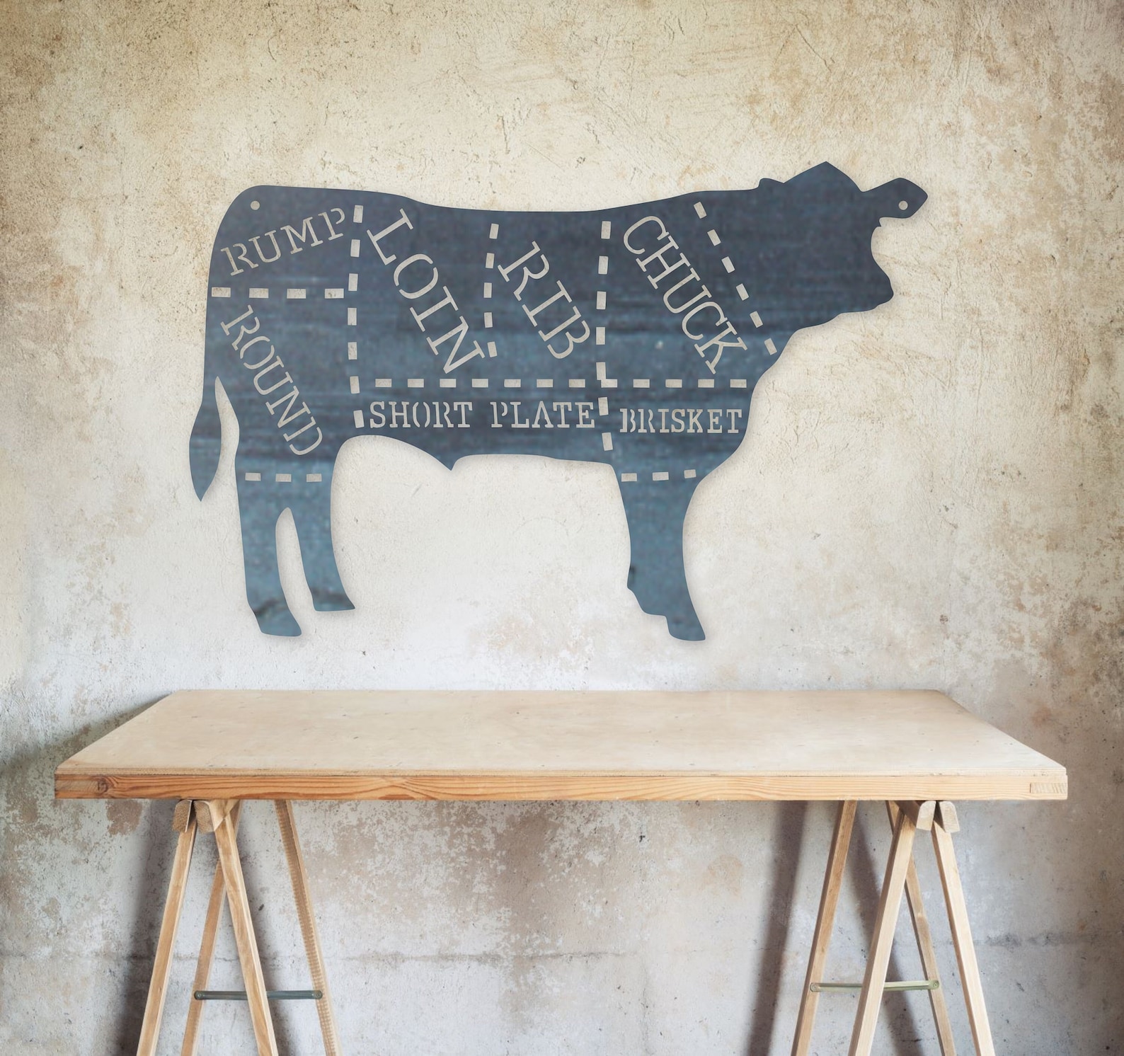Beef Cuts Metal Sign Kitchen Cow Decor Butcher Shop - Etsy
