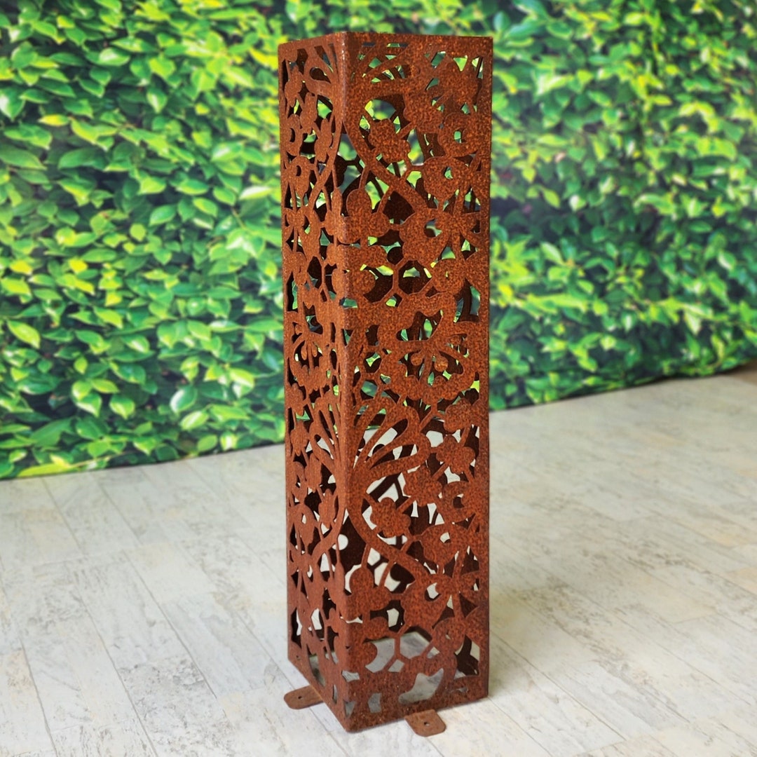 Floral Lace Garden Column - Garden Decor - Garden Statue - Well Cover ...