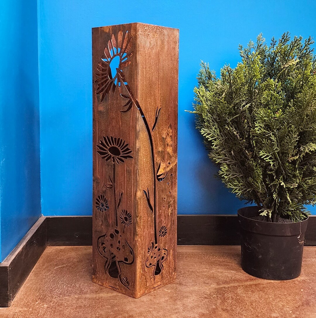 Fairy and Mushroom Garden Column - Outdoor Decor Sculpture - Etsy