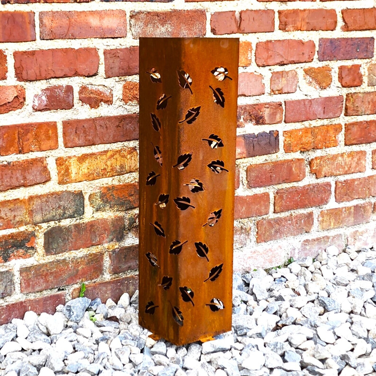 Rusted Leaf Garden Column – Steel Landscape Decor, Utility Cover - Etsy