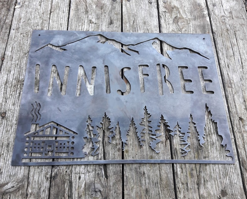 Custom Rustic Metal Cabin Sign Mountain Home Wall Decor | Etsy
