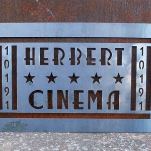 Personalized Movie Ticket Metal Sign - Custom Home Theater Decor - Etsy
