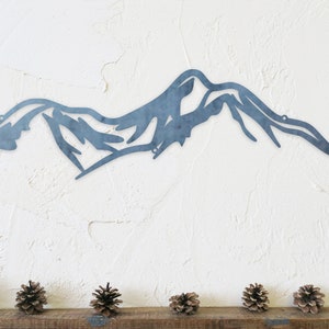 Metal Mountain Range Sign - Mountain Wall Art - Wilderness Decor ...