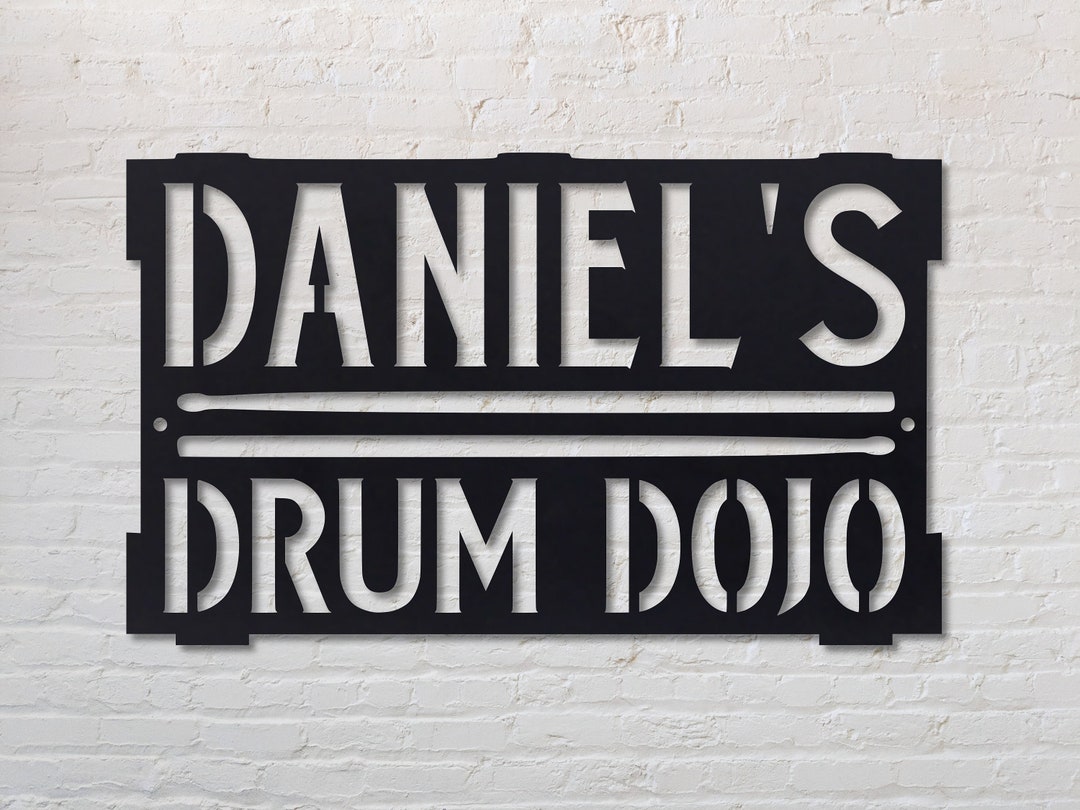 Personalized Drum Room Sign Drum Dojo Snare Drum Drum Sticks Custom ...
