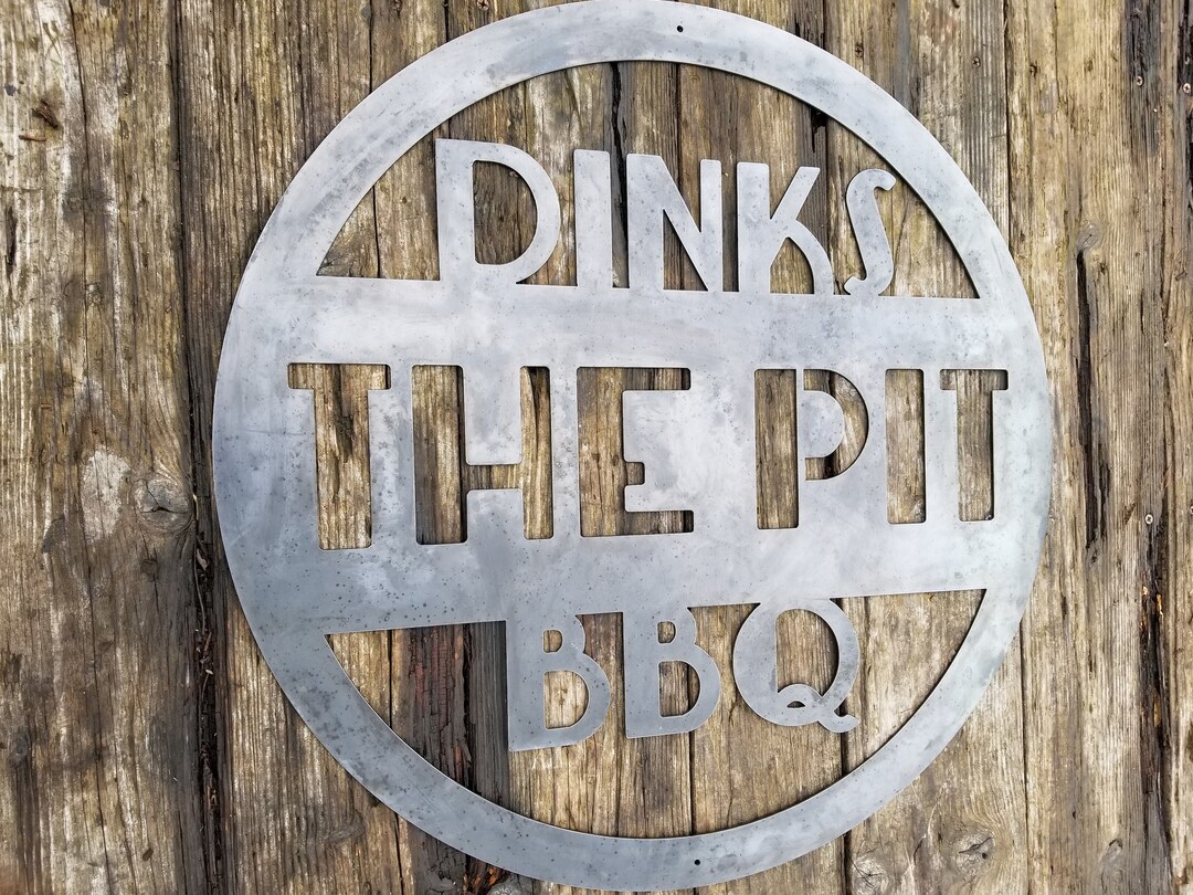 Personalized Round BBQ Sign Custom Metal Sign Personalized Family Fire ...