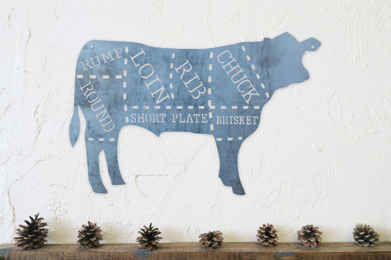 Beef Cuts Metal Sign Kitchen Cow Decor Butcher Shop - Etsy