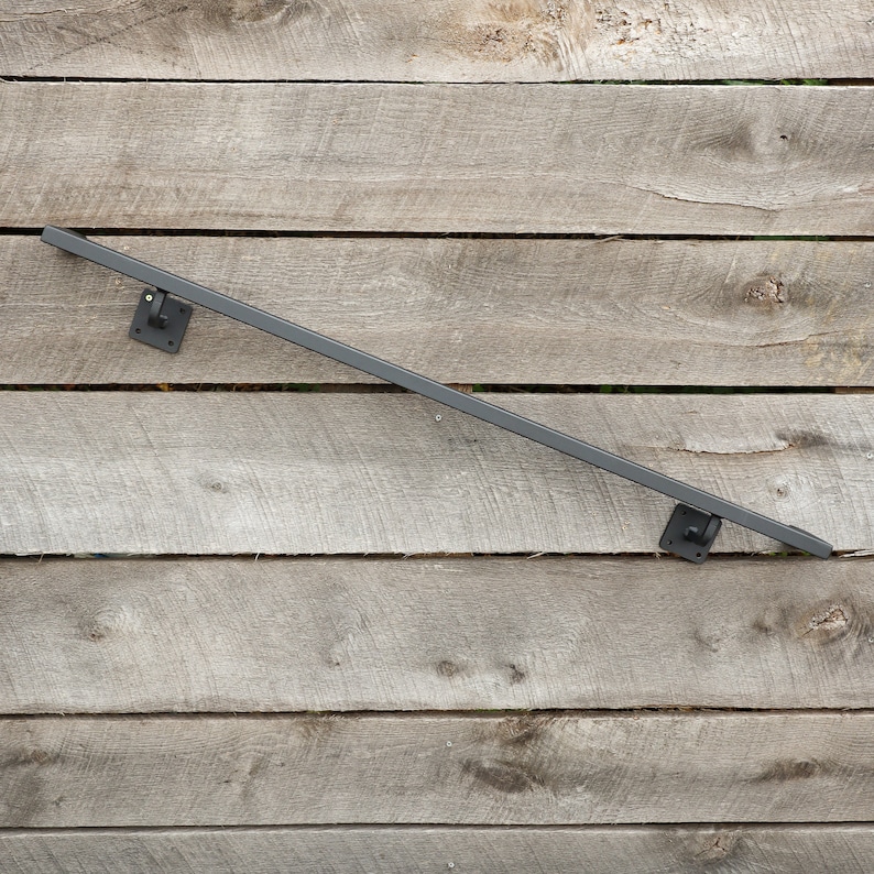 Custom Length Square Metal Handrail With Square Returns ADA - Etsy