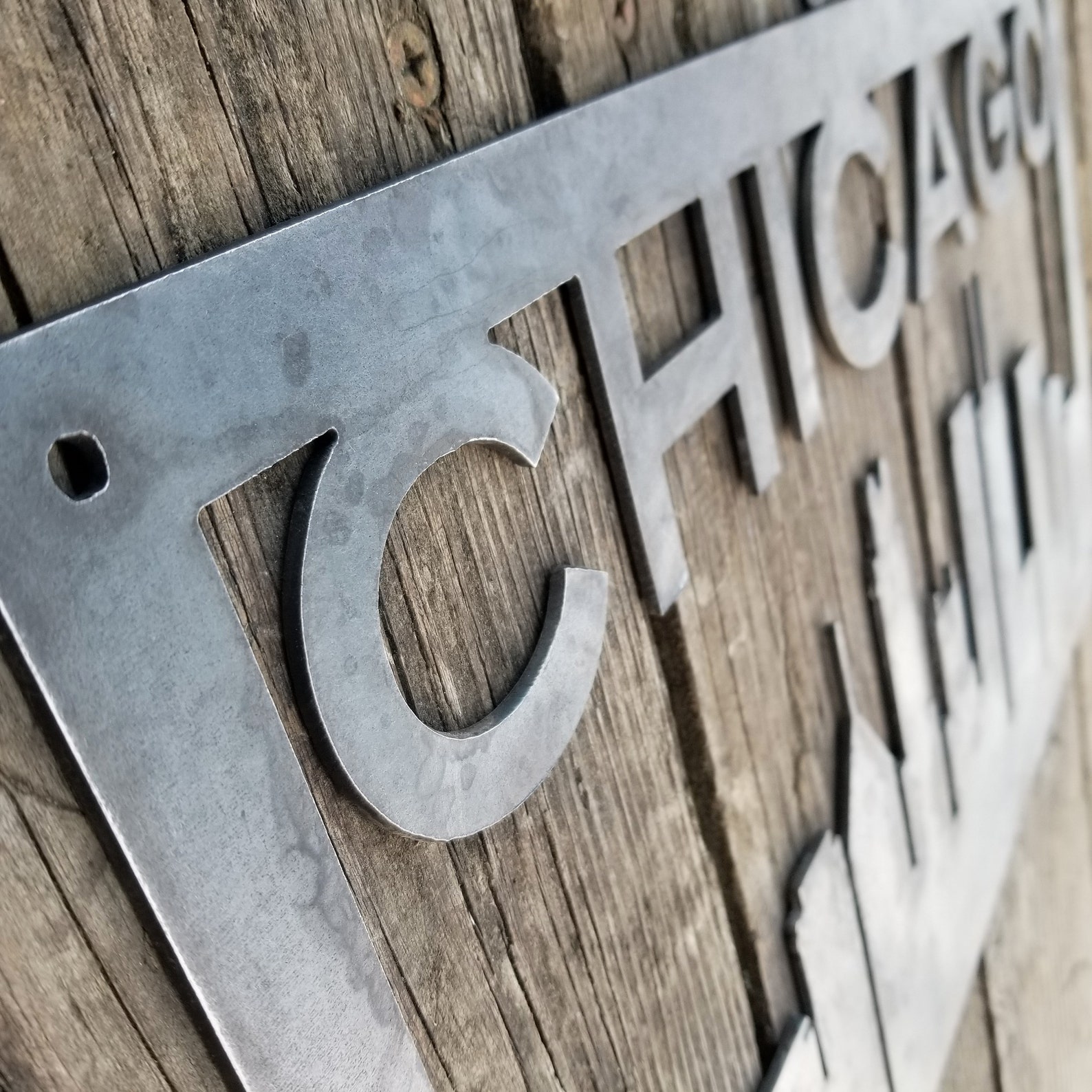 Personalized Metal Chicago Skyline Sign Custom Chicago - Etsy