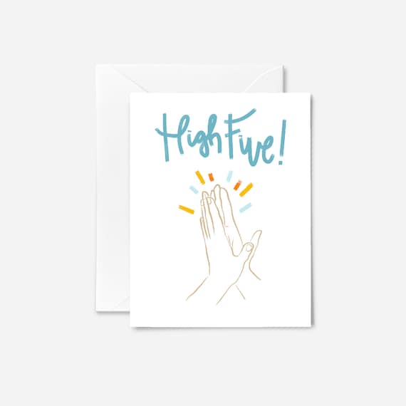 High Five Card Congratulations Good Job | Etsy