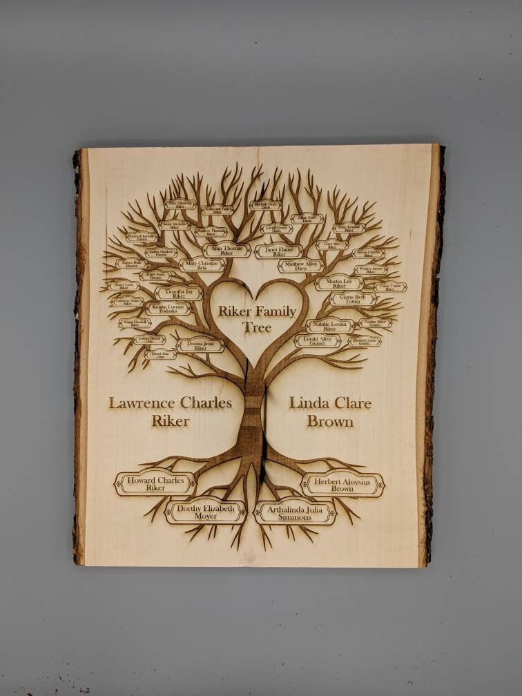 Engraved Family Tree