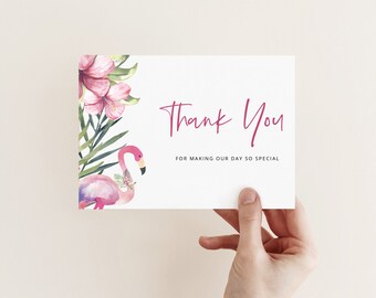 Thank You Card Flamingo - Etsy