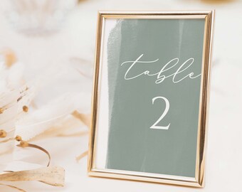 Sage Wedding Table Numbers - Etsy
