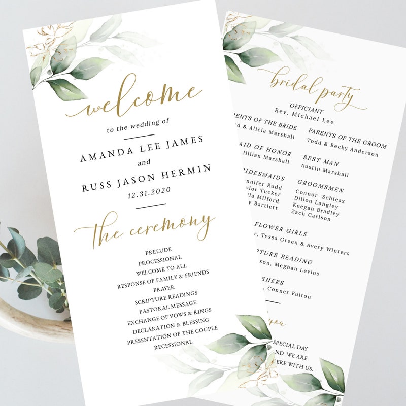 Rustic Wedding Program - Etsy