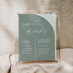 Arc Sage Green Signature Drink Cocktail Menu, Bar Menu Template ...