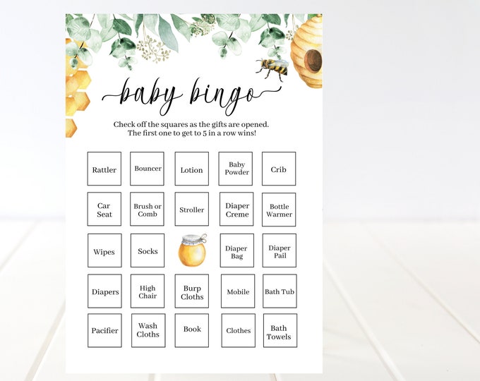 Bee Baby Bingo Printable Game, Mommy Bee Bingo Game, Parents to Bee ...