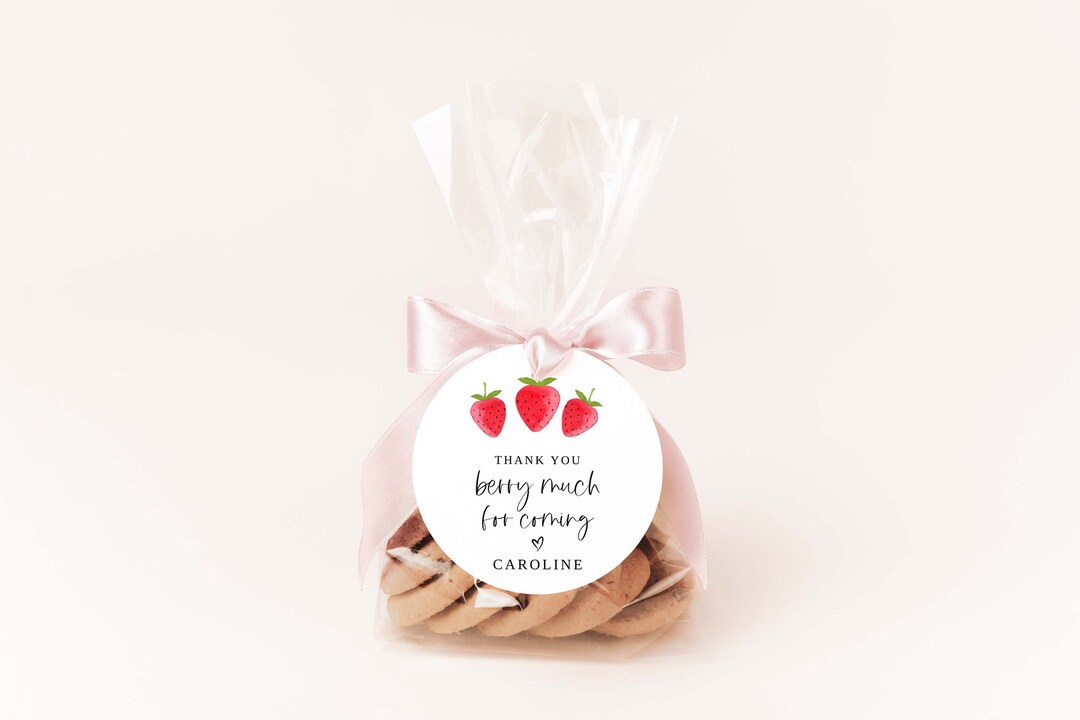 Thank You Berry Much Printable Favor Tags, Gift Tags, Thank You Tag ...