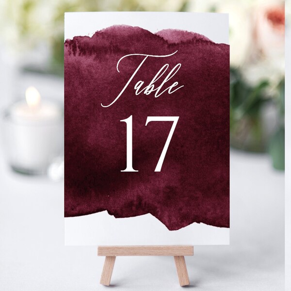 Maroon Table Numbers - Etsy