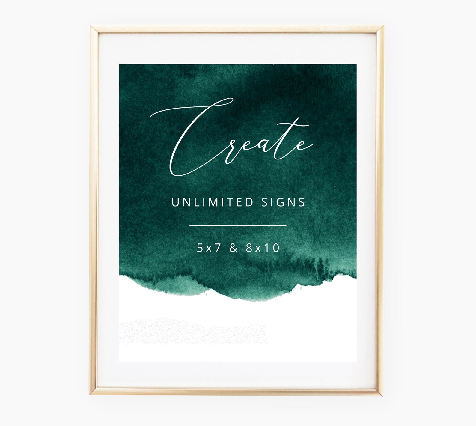 Emerald Green Wedding Sign Printable Green Unlimited Signs - Etsy