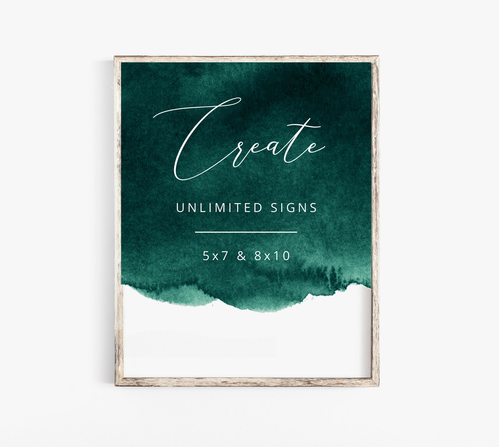 Emerald Green Wedding Sign Printable Green Unlimited Signs - Etsy