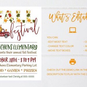 EDITABLE Fall Festival Flyer Fall Festival Flyer Template - Etsy