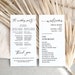 Minimalist Wedding Program Template, Program for Wedding, Modern Order ...