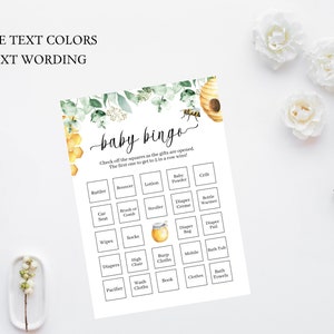 Bee Baby Bingo Printable Game Mommy Bee Bingo Game Parents - Etsy