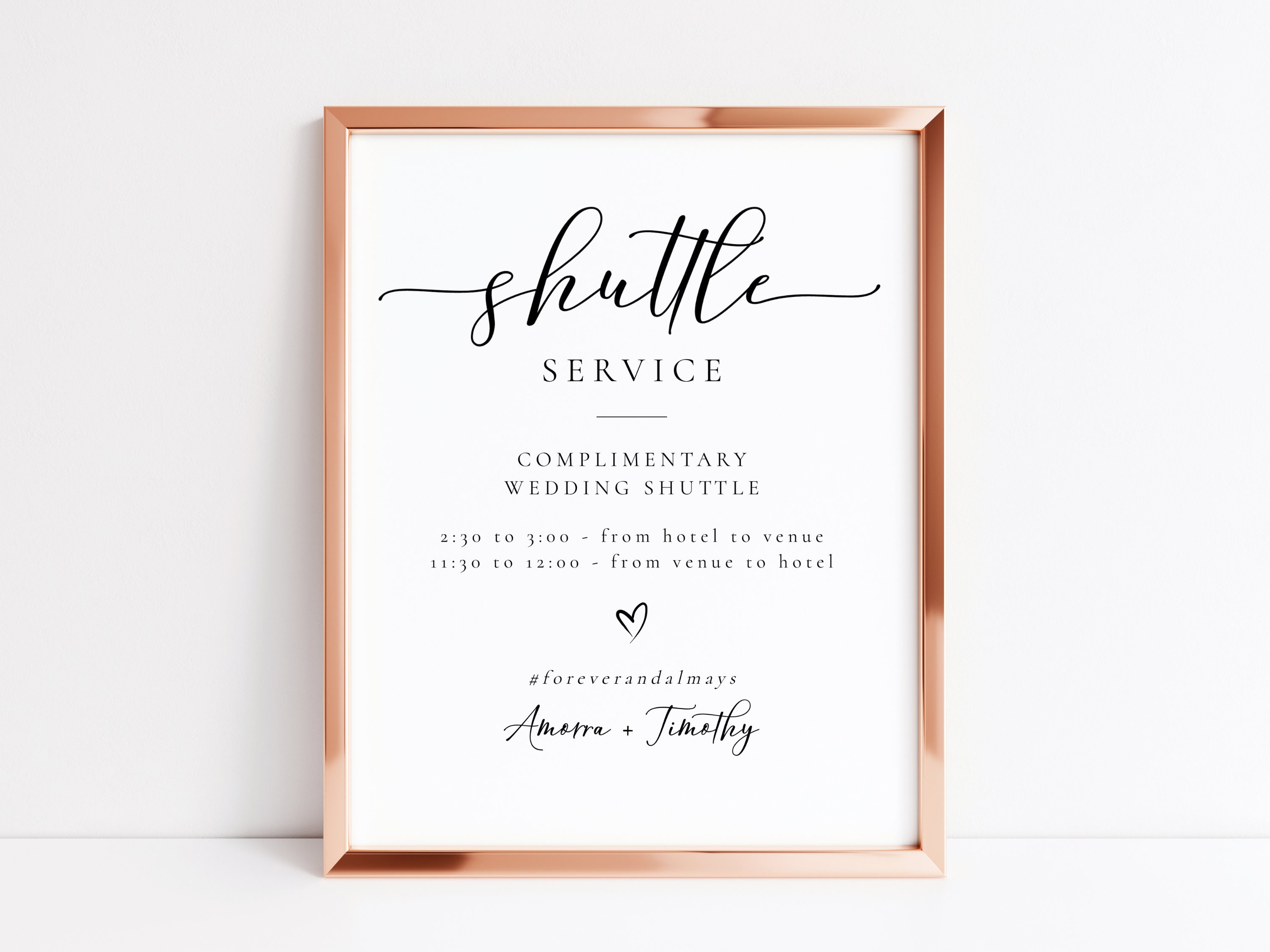 Shuttle Service Printable Wedding Sign Wedding Transportation | Etsy